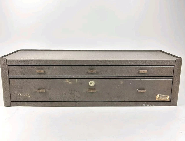 VINTAGE KENNEDY MACHINIST Tool Box Base Riser 2-Drawer Metal MC-28 No ...
