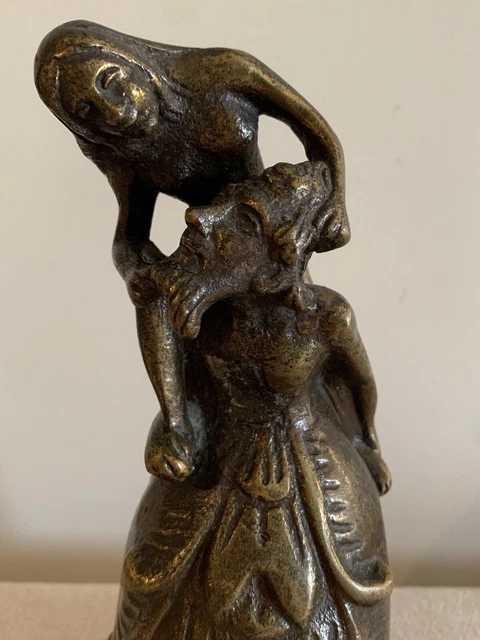 VINTAGE SATYR AND Nymph Figural Cast Metal Bell Lovers Greek Mythology ...