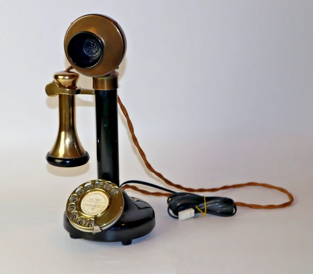 VINTAGE CANDLESTICK PHONE with rotary dial and bell, working, excellent ...