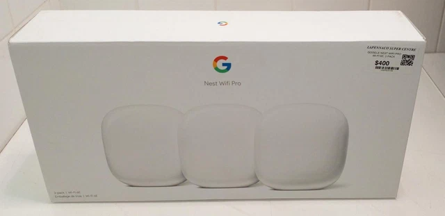 GOOGLE NEST WIFI Pro 6E Router Mesh System Snow 3-pack $269.99 ...