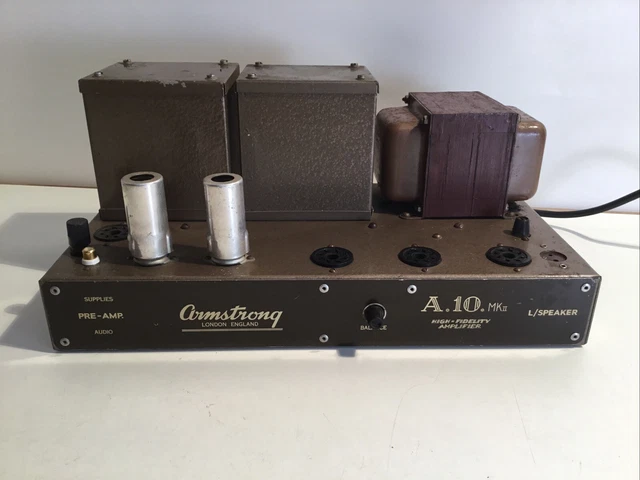 VINTAGE ARMSTRONG A.10.MKII Valve Amplifier Untested Missing Valves £ ...