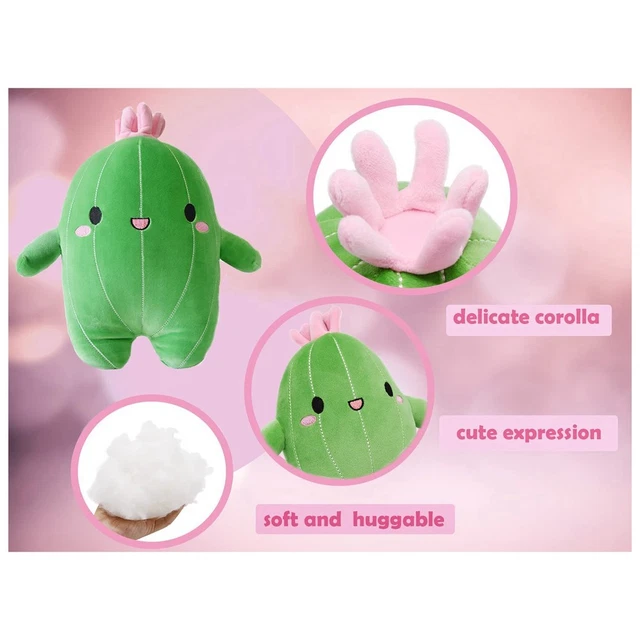 CUDDLY CACTUS STUFFED Plant Animal with Smile Face and Antenna Soft ...