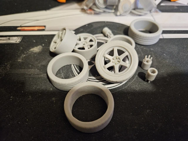 1/18 SCALE 18 inch Volk TE37 3d Printed wheels MICHELIN tyres £11.12 ...