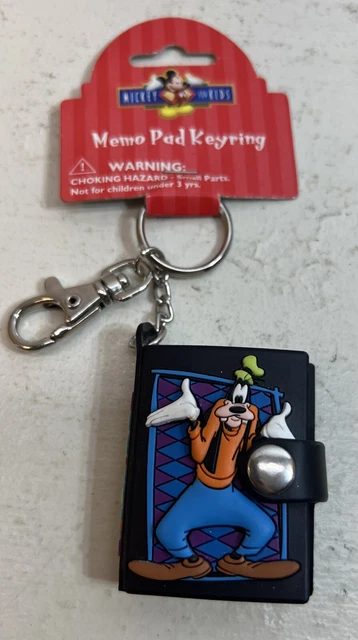 VINTAGE WALT DISNEY 2D Laser Cut Rubber Keyring Keychain Goofy Memo Pad ...