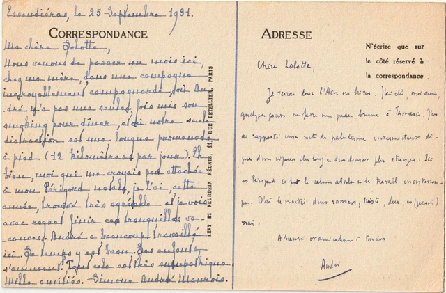 CARTE - AUTOGRAPHES De Simone Et André Maurois - 1931. EUR 1,00 ...