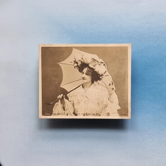 EDWARDIAN ACTRESS POSTCARD Real Photo 1904 Miss Gertie Millar Novelty Micro Size £7.95 - PicClick UK