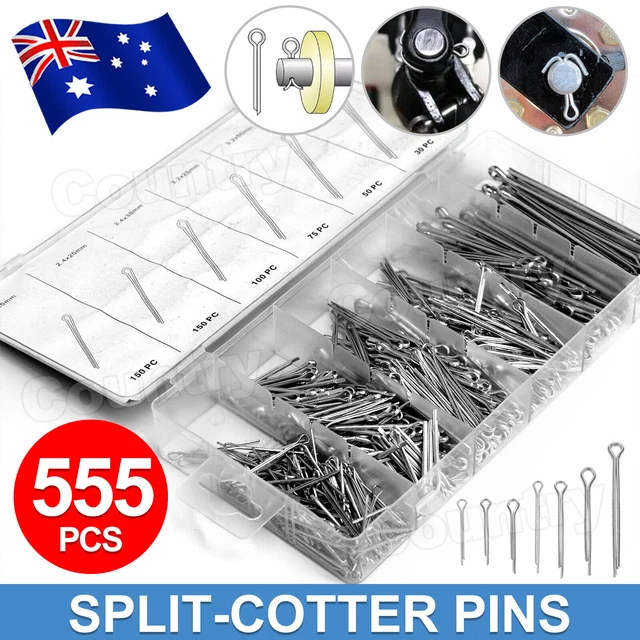 555PC COTTER PIN Assortment Grab Split Fixings Securing Lock Pins ...