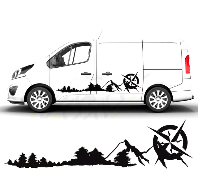FIAT VAN TALENTO LWB CamperVan Motorhome Stickers Graphics Mountains ...