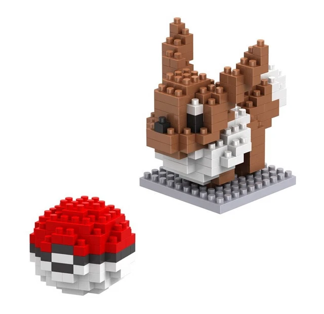 POKEMON MODEL EEVEE with Pokeball Nanoblock Compatible Micro Brick ...