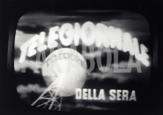 FOTO VINTAGE SIGLA televisiva del Tg dell'epoca, 1961, stampa 24x18 cm ...