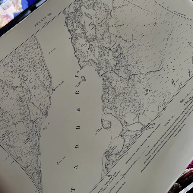 VINTAGE SURVEYOR TOWN Map Plan 1925 Argyllshire SCOTLAND loch Tarbert ...