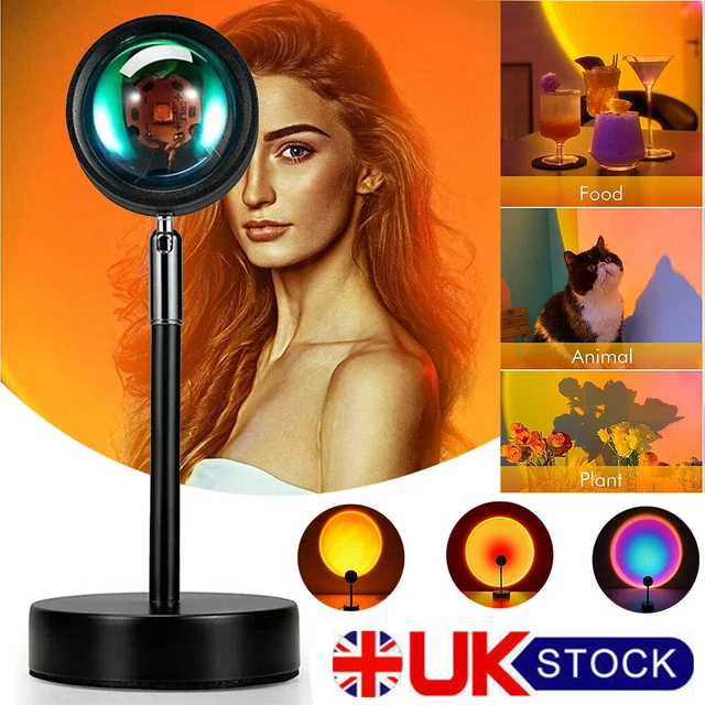 SUNSET PROJECTOR PROJECTION USB Atmosphere LED Desk Lamp Home Decor ...