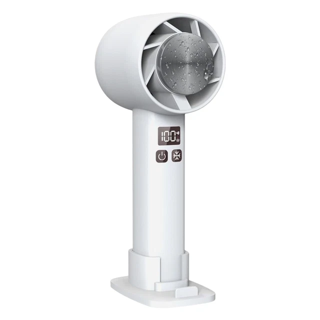 USB MINI HANDHELD Fan 6-blade Digital Display 1800mAh Small Desktop Fan ...