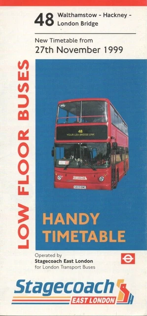 STAGECOACH/LONDON BUS TIMETABLE - 48 - Walthamstow-London Bridge ...