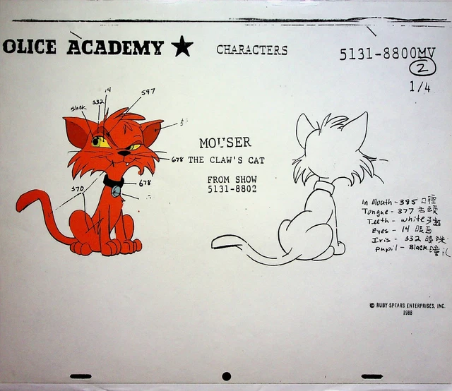 POLICE ACADEMY TV Series 1988 Production Hand Painted Model Cel Ruby ...