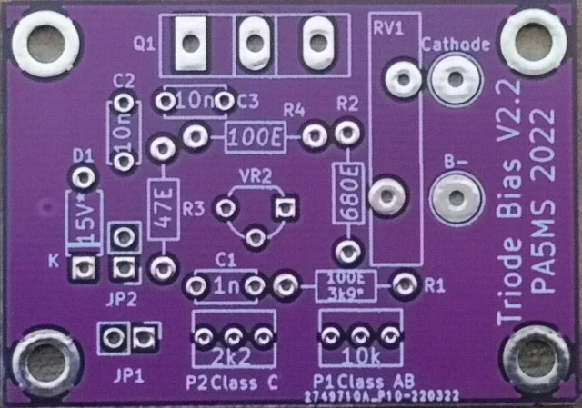 TRIODE BIAS BOARD MK-II V2.2 complete KIT for 8877 / GS31b / GS35b ...
