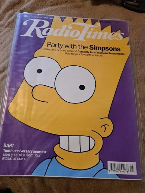 SEALED THE SIMPSONS Vintage Magazine Radio Times Bart Simpson JUNE 2000 ...