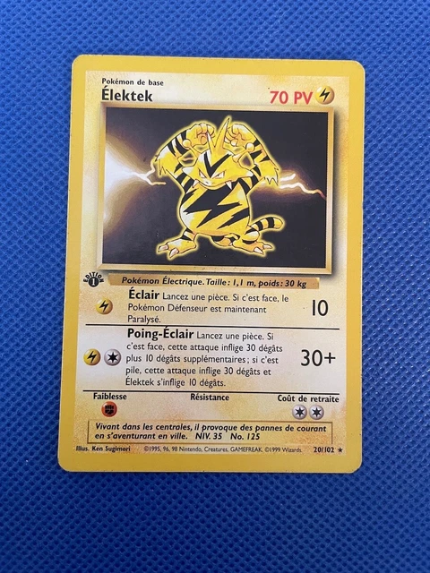 CARTE POKÉMON - ELEKTEK EDITION 1 20/102 SET DE BASE EUR 32,99 ...