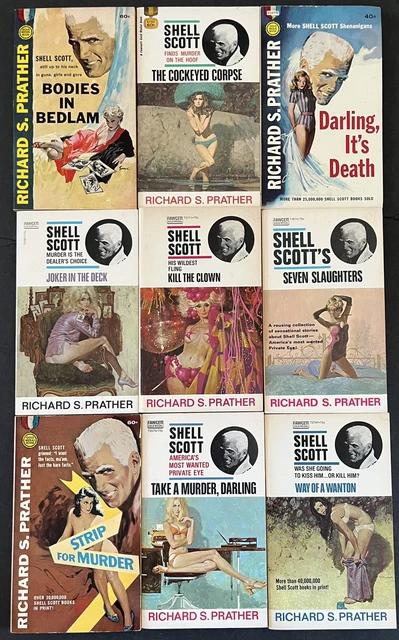 RICHARD S. PRATHER’S Shell Scott Lot Of 9 Vintage Pulp Sleaze Detective ...