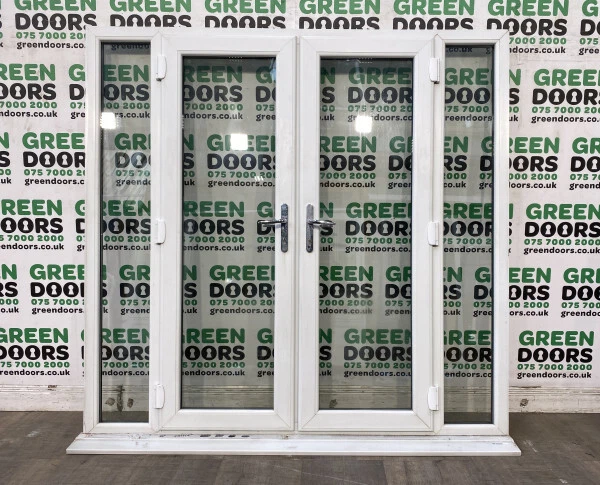FRENCH DOORS WITH Sidelights External White Exterior Pvcu Plastic ...