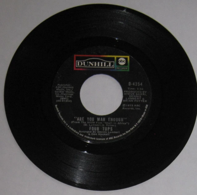 FOUR TOPS - USA 45 - "Are You Man Enough" / "Peace Of Mind" - VG+ $5.00 ...
