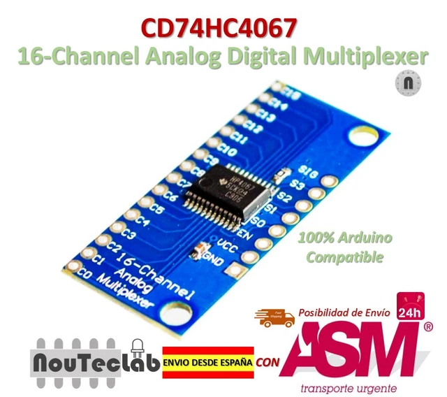 CD74HC4067 16-CHANNEL ANALOG Digital Multiplexer Breakout Board Module ...