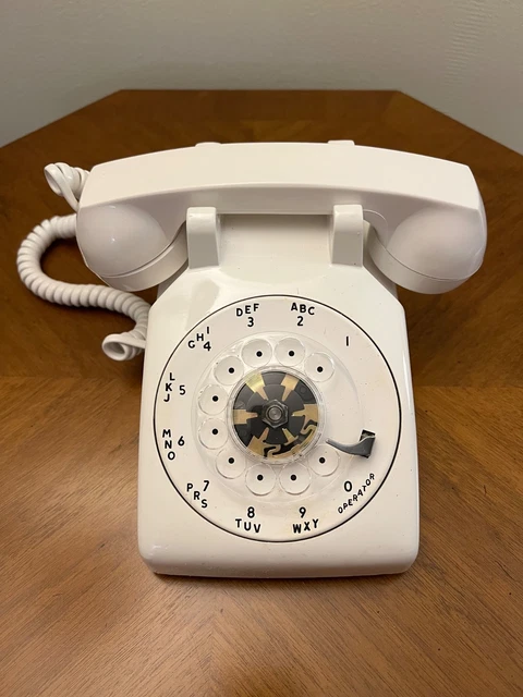 WESTERN ELECTRIC BELL Systems Rotary Phone - White, excellent TESTED ...