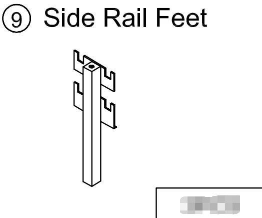 SIDE RAIL FEET For Velvet Upholstered Platform Bed Frame With Gold Trim ...