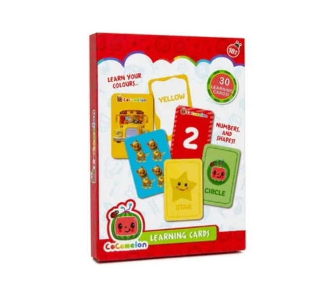 COCOMELON FIRST LEARNING Cards Numbers Colours Shapes 30 Cards Double ...