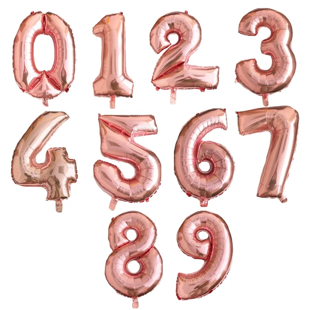 HAPPY BIRTHDAY FOIL Balloon Numbers Rose Gold Party Girls Womens ...