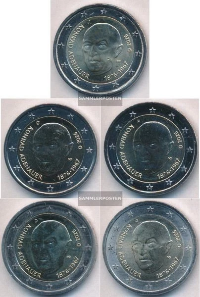 MÜNZEN BRD 2026 2026 A,D,F,G,J Stgl./unzirkuliert Auflage: . 2 Euro ...