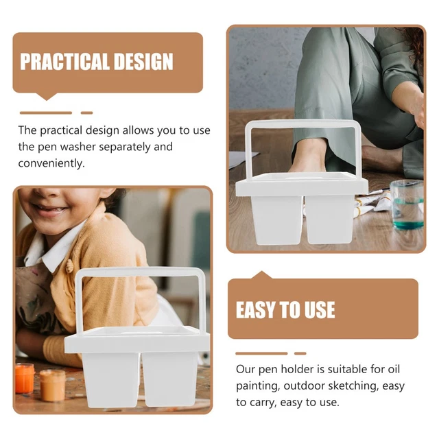 MULTI-USE PAINT BRUSH Basin Pen Washer Container for Brushes Watercolor ...