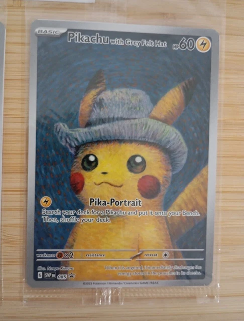 POKÉMON TCG VAN Gogh Pikachu with Grey Felt Hat Black Star Promo SVP ...