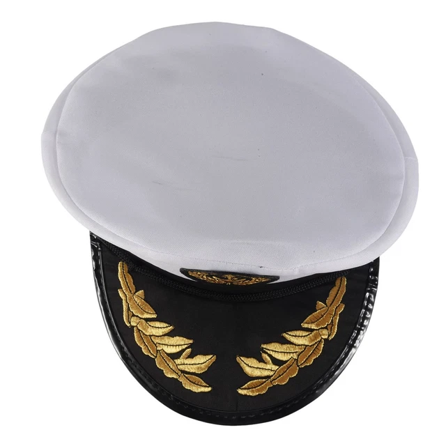ADULT YACHT BOAT Captain Hat Navy Ship Sailor Costume Party Fancy ...