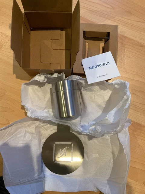 NESPRESSO CAPPUCCINO BARRISTER set - shaker and stencil boxed coffee ...