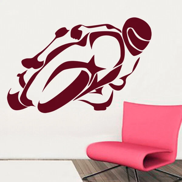STICKER DÉCORATION MOTO de course, Sportive silhouette, (10x15 cm à ...