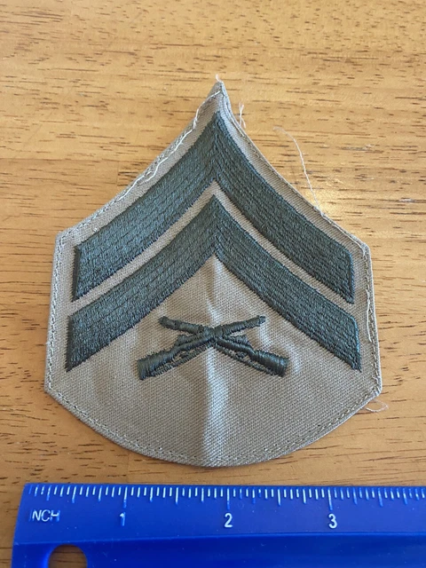 USMC TAN GREEN Corporal Enlisted Rank Patch US Marine Corps INV9516 $4. ...