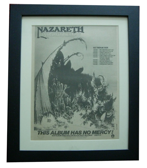 NAZARETH+HAIR OF THE Dog+TOUR+POSTER+AD+ORIGINAL 1975+FRAMED+EXPRESS ...