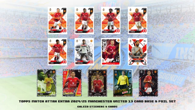 TOPPS MATCH ATTAX Extra 2024/25 2025 Manchester United Team Set All 13 ...