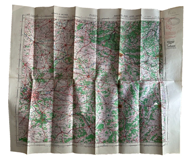 WW2 ATA AIR Transport Auxiliary Map, Paris 1942. Original £19.95 ...