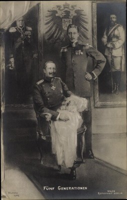 ARTIST AK KAISER Wilhelm II, Crown Prince Wilhelm of Prussia ...
