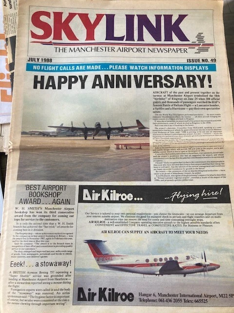 SKYLINK THE NEWSPAPER of Manchester Airport July 1988 £5.50 - PicClick UK