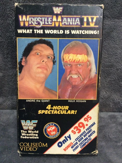RARE 1988 DOUBLE VHS WRESTLEMANIA IV 4 Hulk Hogan Andre the Giant WWF Coliseum EUR 27,74 ...