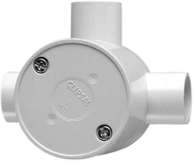 3 WAY ENTRY Round Deep Junction Box, 25 mm Size, Grey $16.95 - PicClick AU