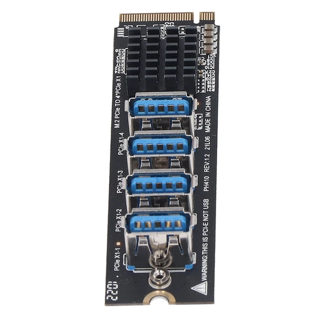PCIE EXPANSION CARD M.2 Mkey PCIE To 4 Port PCIE X1 Expansion Card For ...