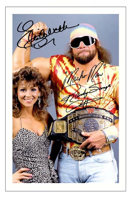 MISS ELIZABETH & MACHO MAN RANDY SAVAGE Signed PHOTO Print WWE ...