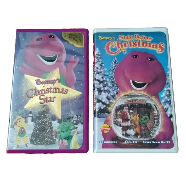 2 VHS LOT Barney's Christmas Star Night Before Christmas Hard ...