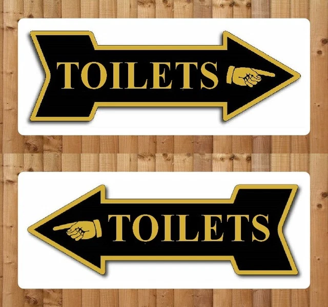 TOILETS - SIGN NOTICE - cloakroom bathroom toilet wc left right ...