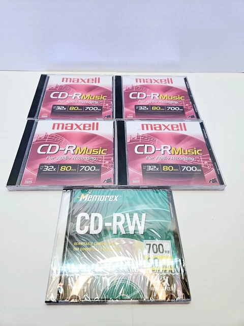 MAXELL CD-R & Memorex CD-RW Rewritable Music Audio Recording Blank CD's ...
