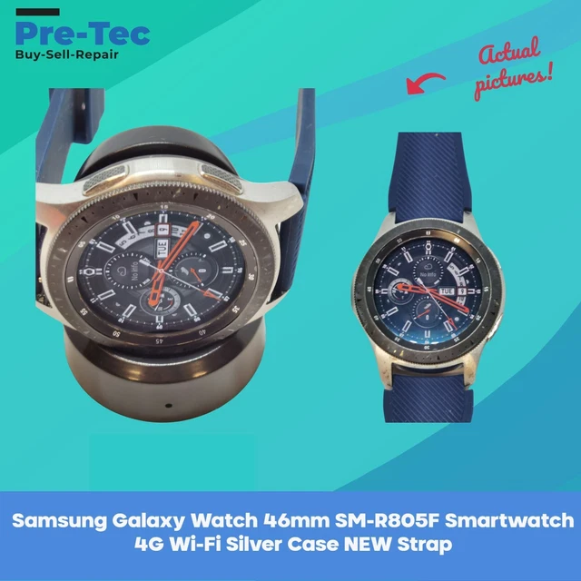 SAMSUNG GALAXY WATCH 46mm SM-R805F Smartwatch 4G Wi-Fi Silver Case NEW Strap £69.69 - PicClick UK